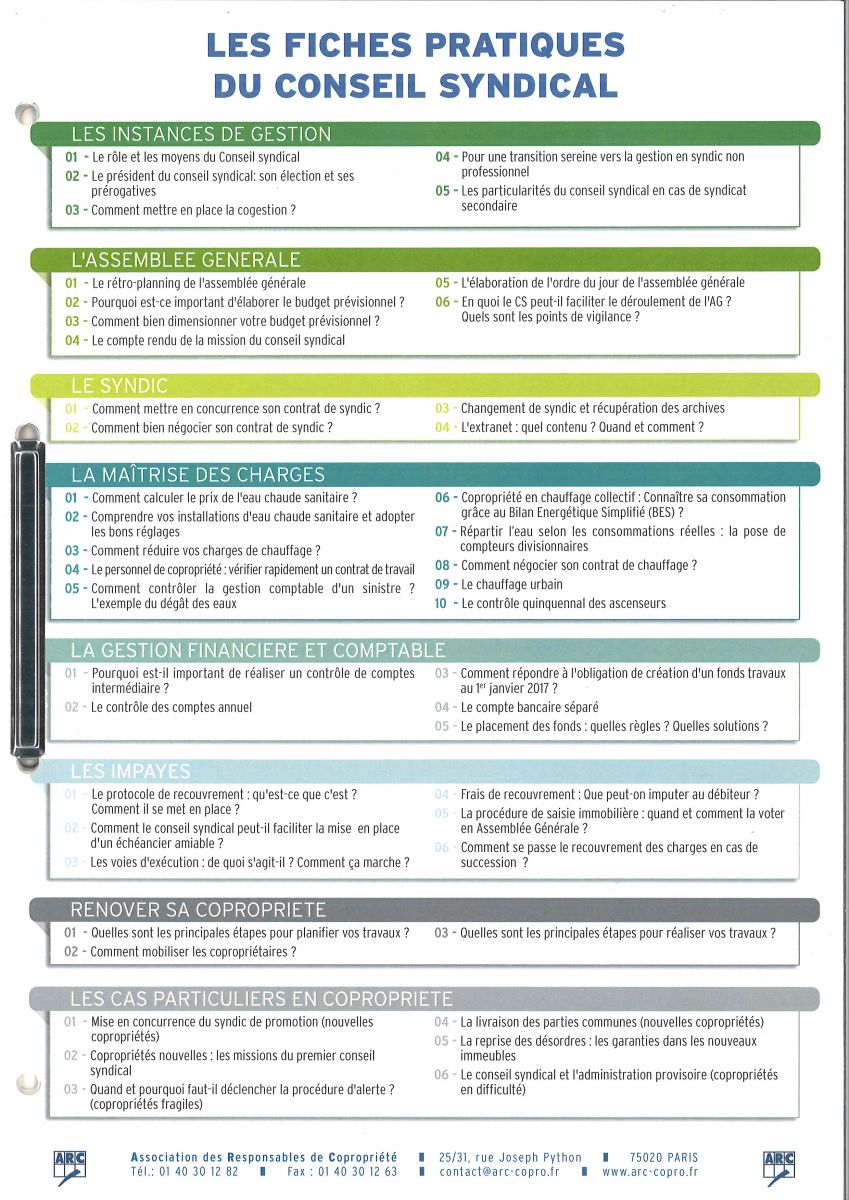 Les fiches pratiques du conseil syndical | UNARC
